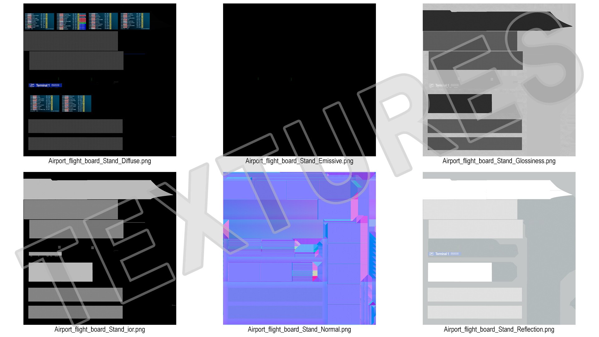 3D flight information display model - TurboSquid 1645668