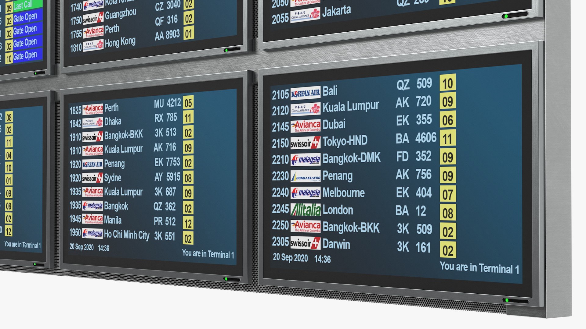3D flight information display model - TurboSquid 1645668