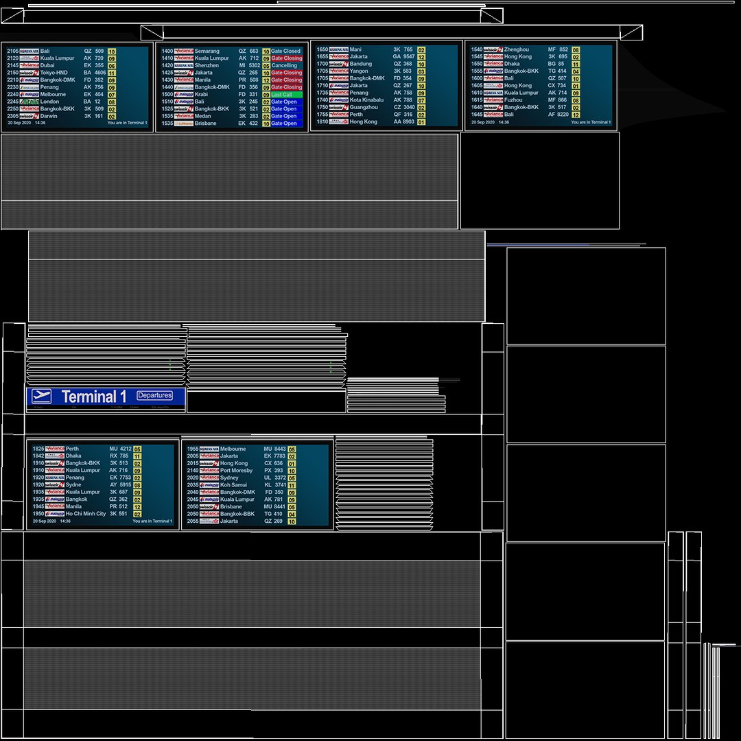 3D flight information display model - TurboSquid 1645668