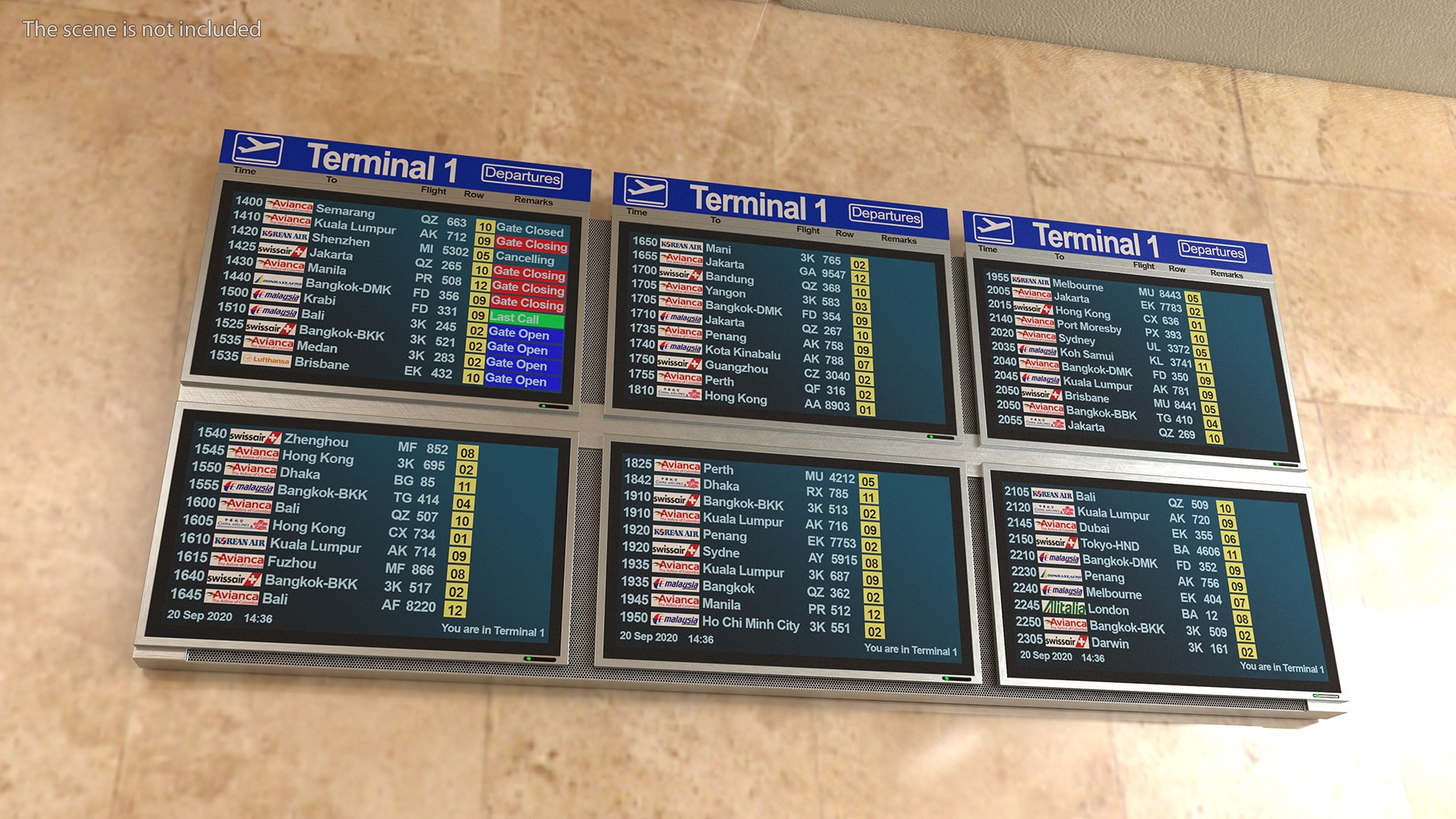 3D Flight Information Display Model - TurboSquid 1645668