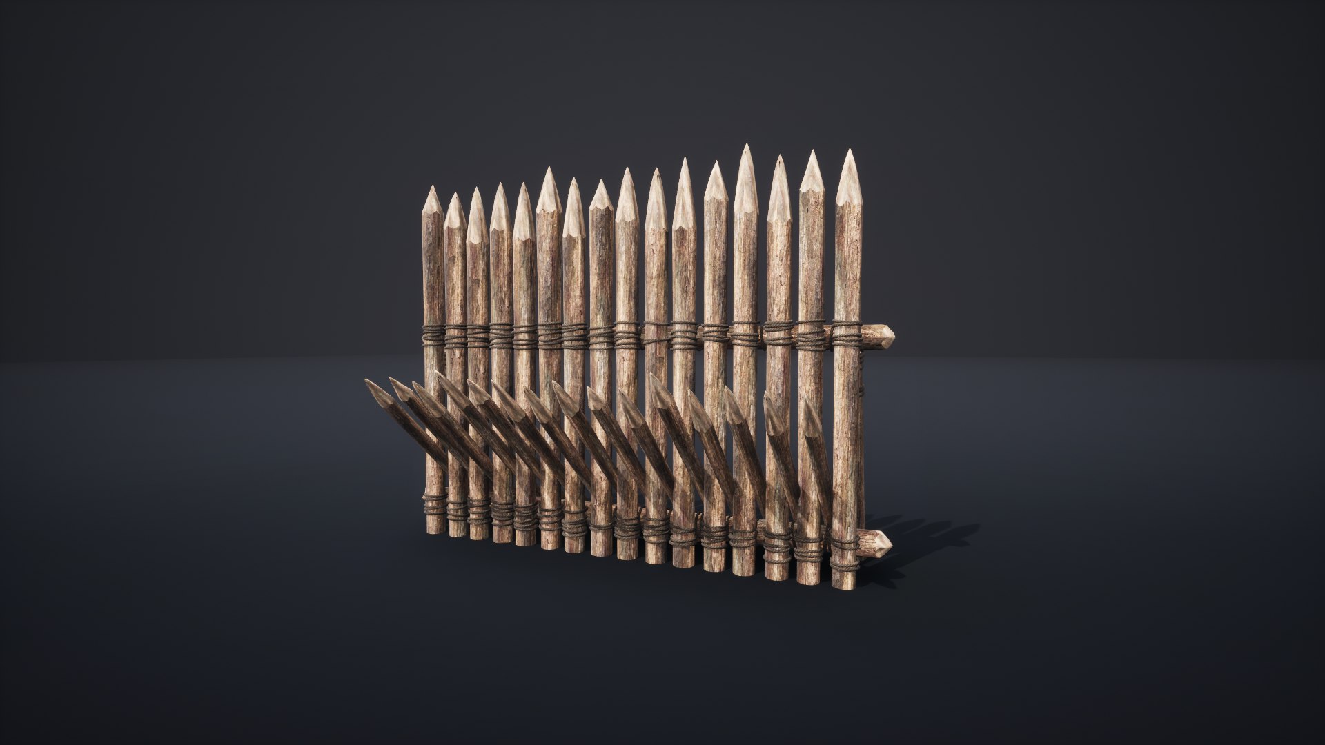 PALISADE BARRIER BARRICADE WALL DAM WOODEN MEDIEVAL VILLAGE FORT 3D Model - TurboSquid 2007420