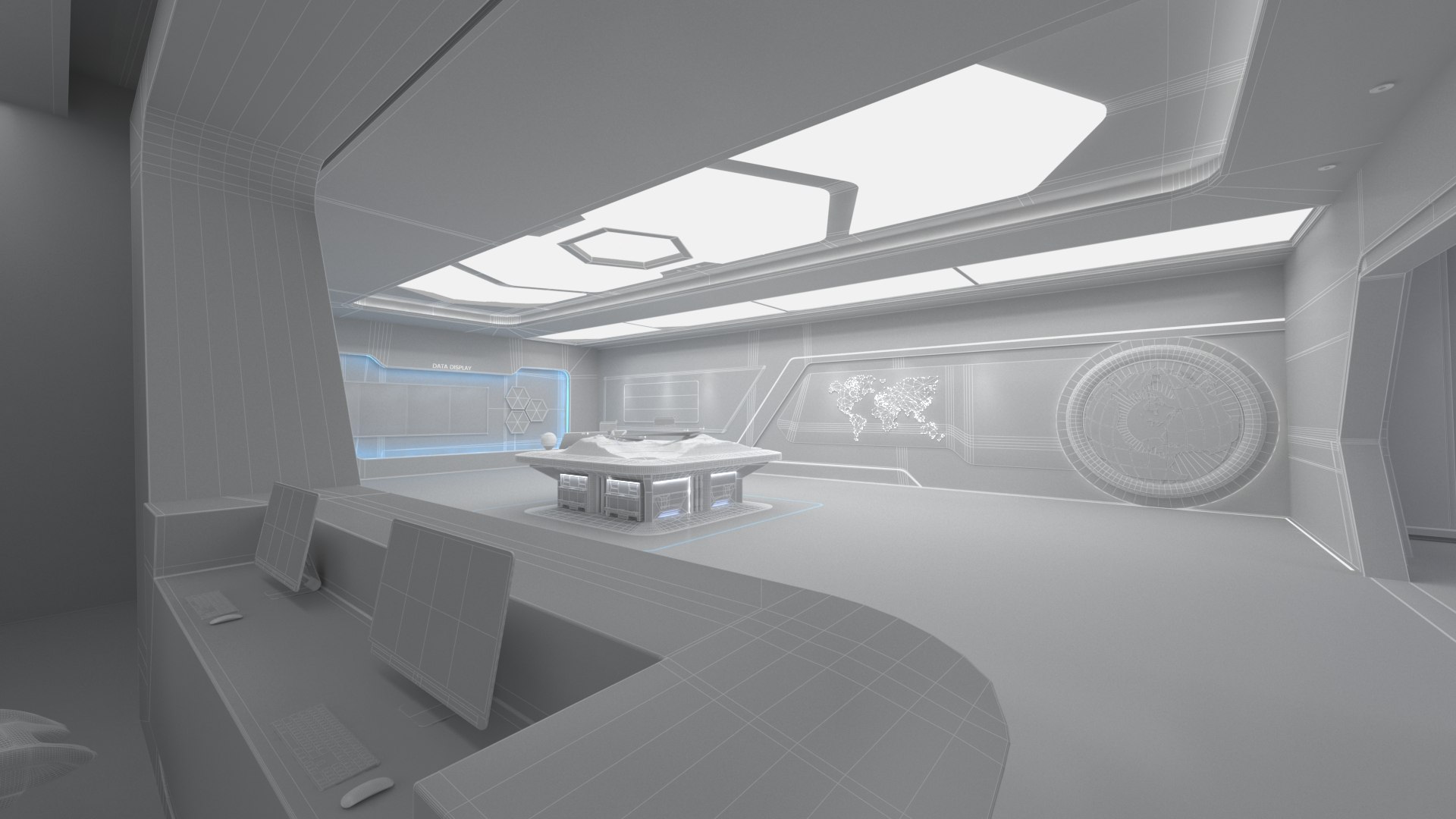 3D High-Tech Future Exhibition Hall - TurboSquid 2173274