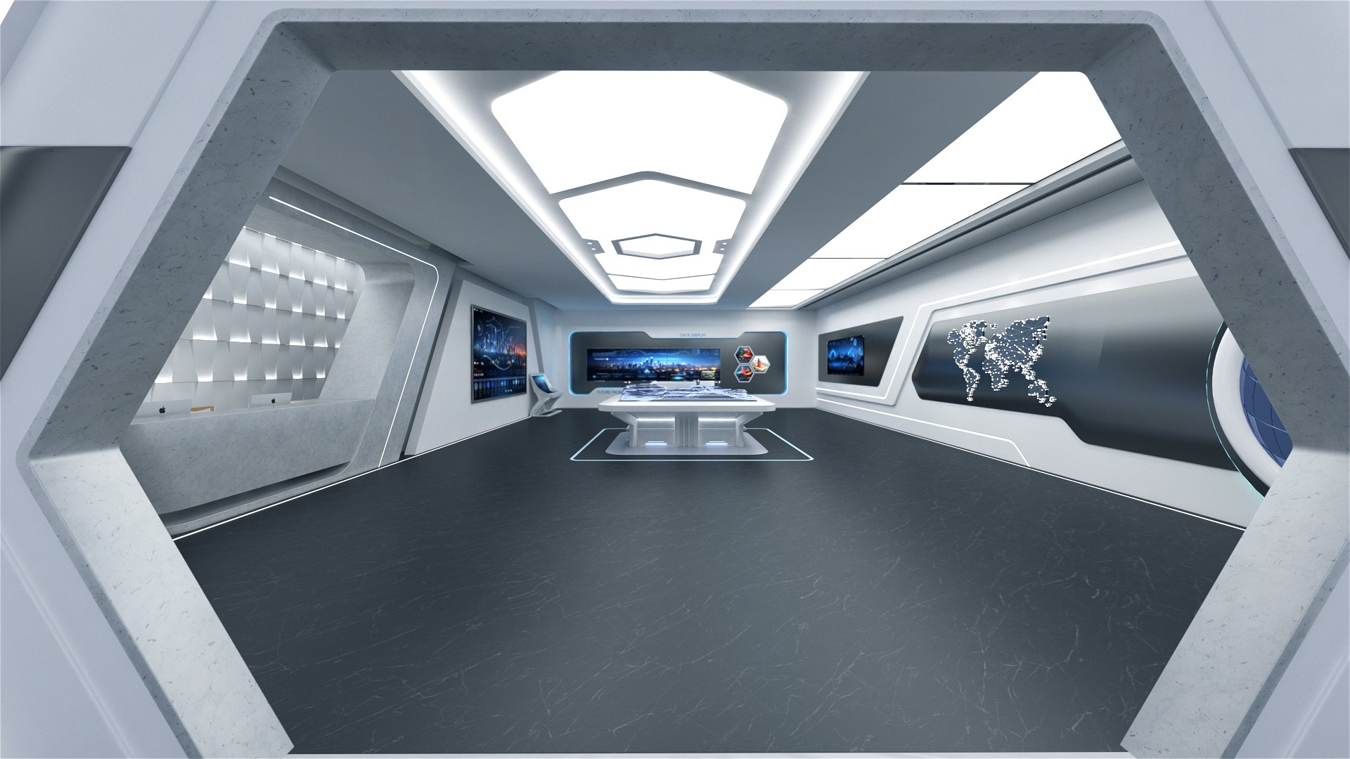 3D High-Tech Future Exhibition Hall - TurboSquid 2173274
