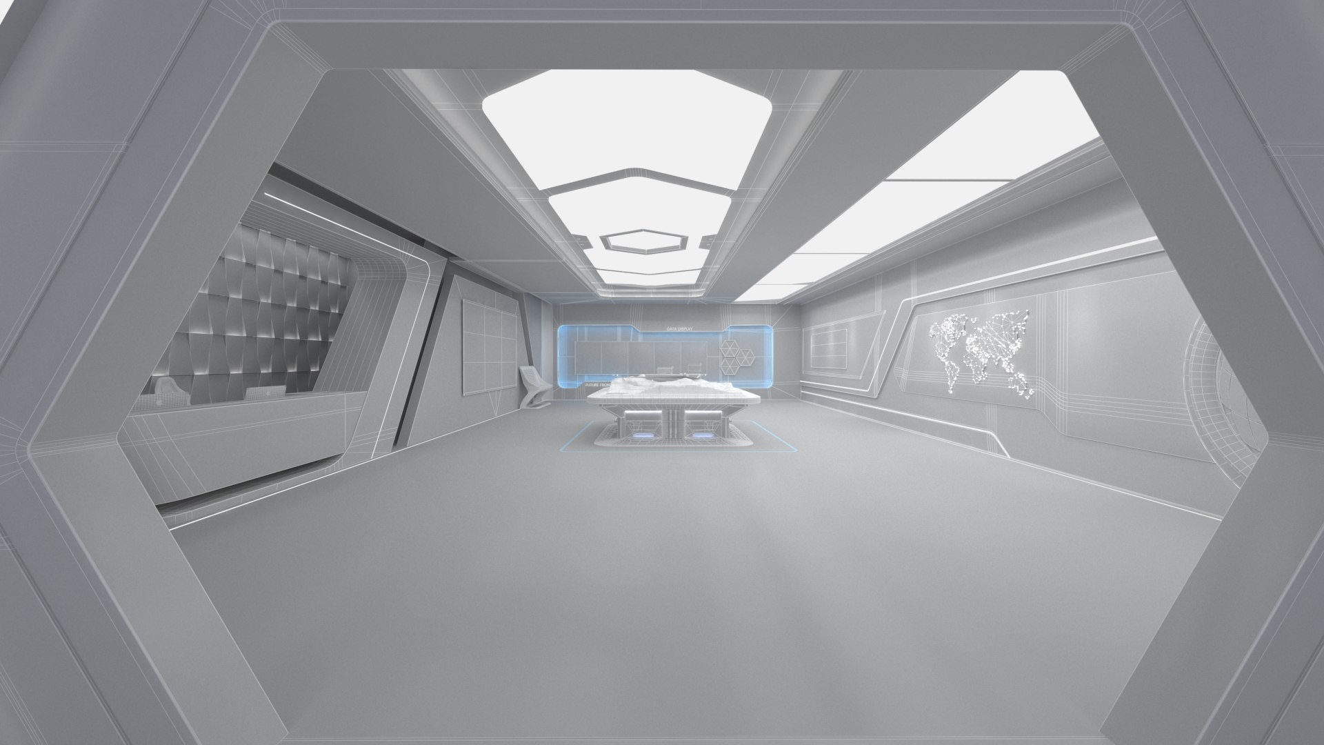 3D High-Tech Future Exhibition Hall - TurboSquid 2173274