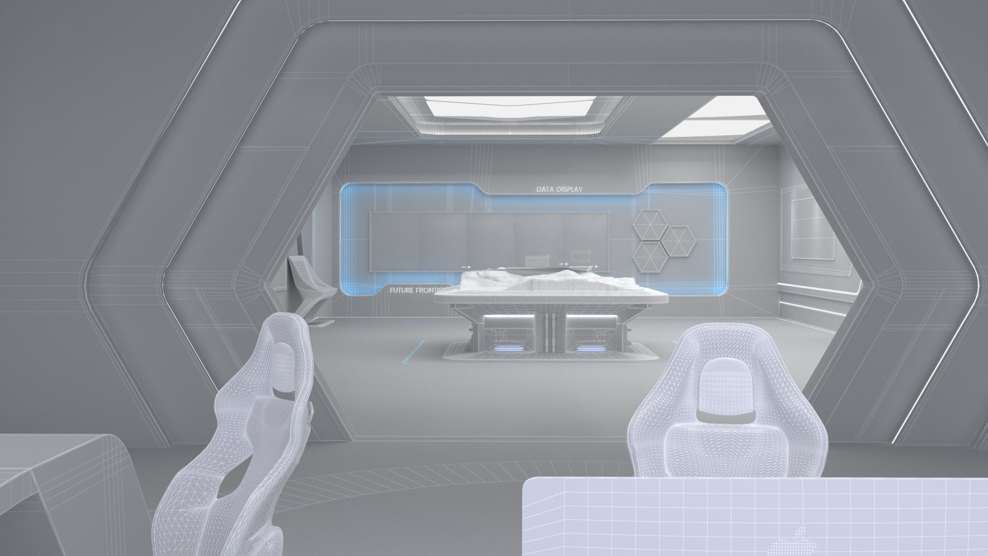 3D High-Tech Future Exhibition Hall - TurboSquid 2173274