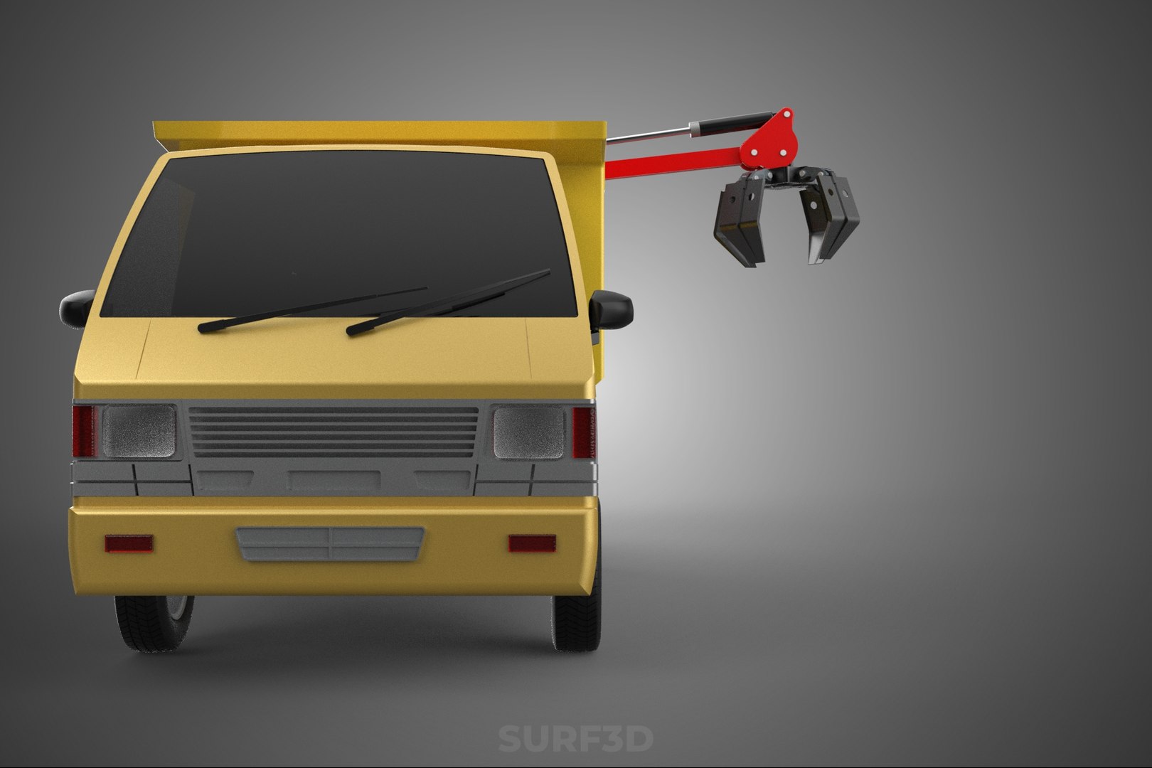 GARBAGE DUMP TRUCK GRAPPLE PICK UP SKIP BIN SCRAP GRABBER CRANE 3D ...