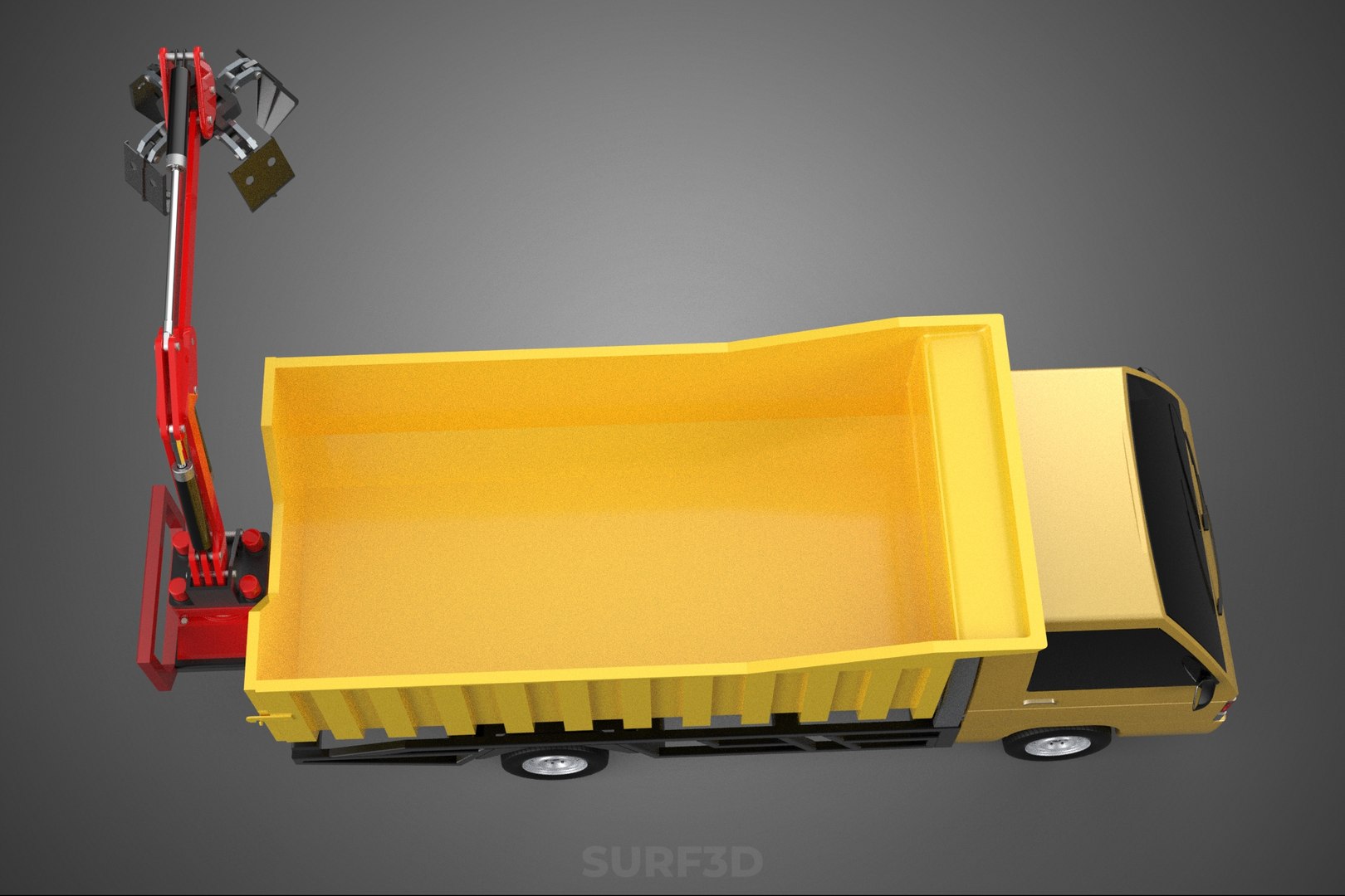 GARBAGE DUMP TRUCK GRAPPLE PICK UP SKIP BIN SCRAP GRABBER CRANE 3D ...