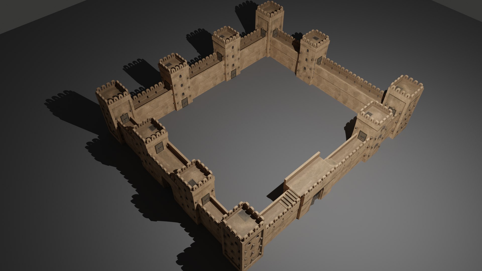 Walls Fort Pack Model - TurboSquid 1627467