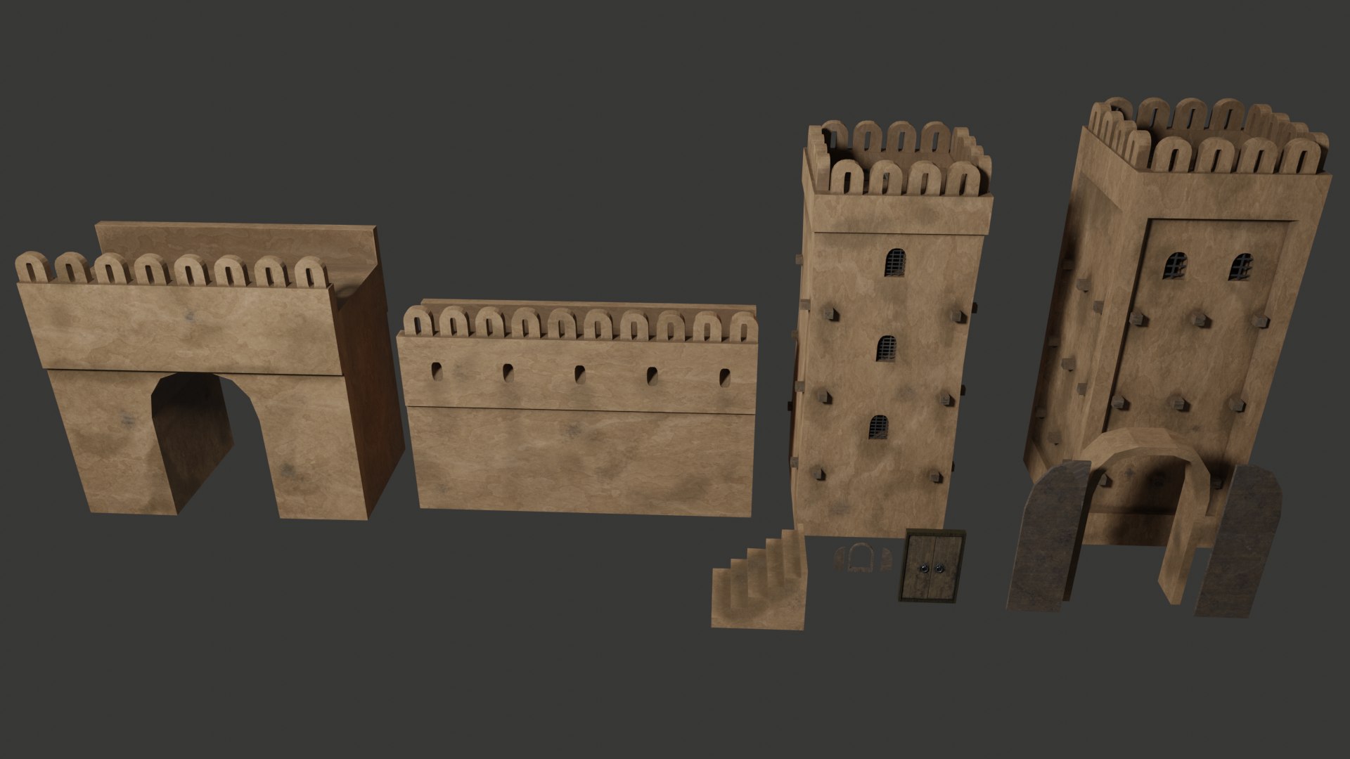 Walls Fort Pack Model - TurboSquid 1627467