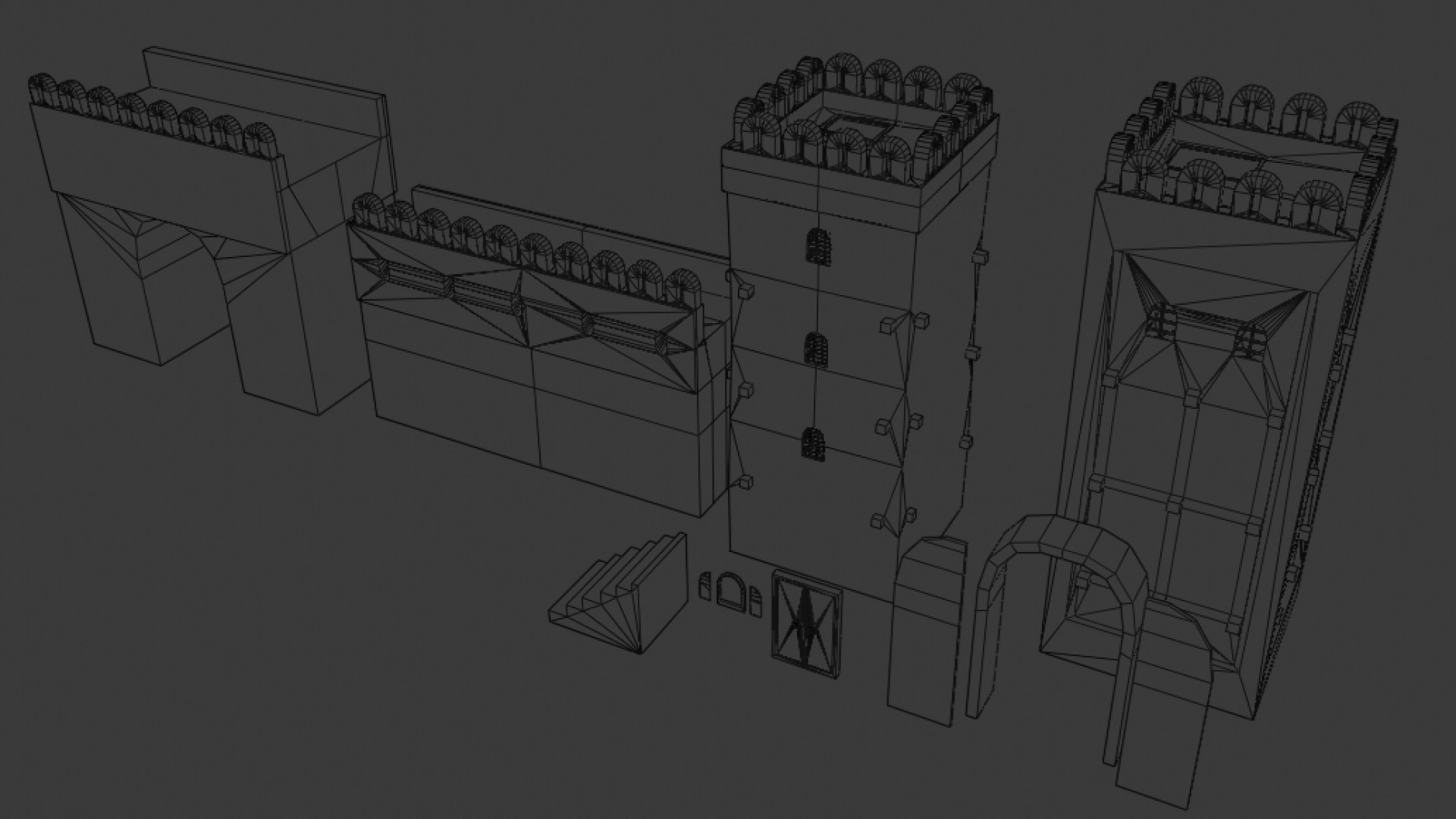 Walls Fort Pack Model - TurboSquid 1627467