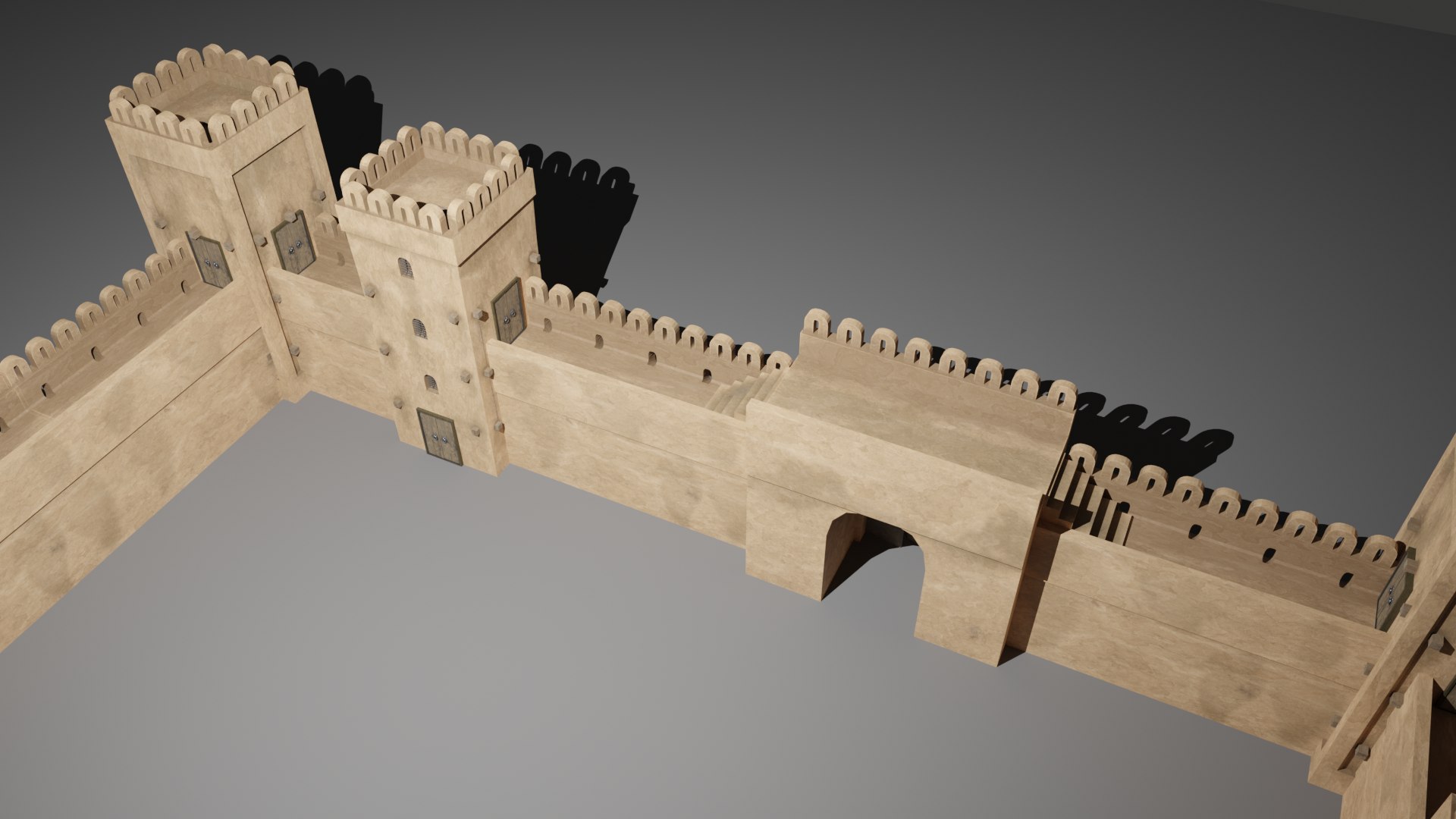 Walls Fort Pack Model - TurboSquid 1627467