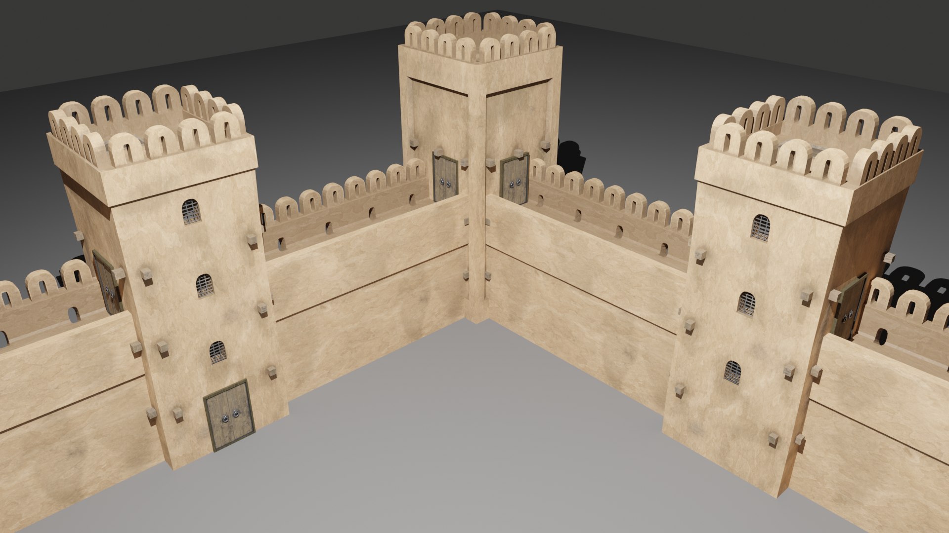 Walls Fort Pack Model - TurboSquid 1627467