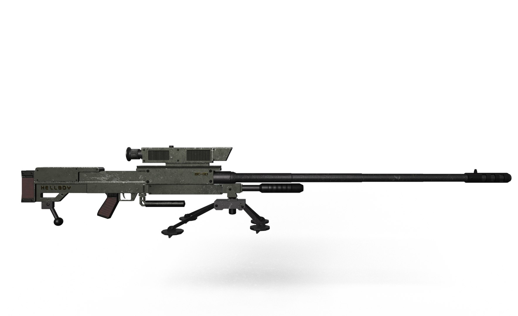 Sniper Rifle 3d Obj