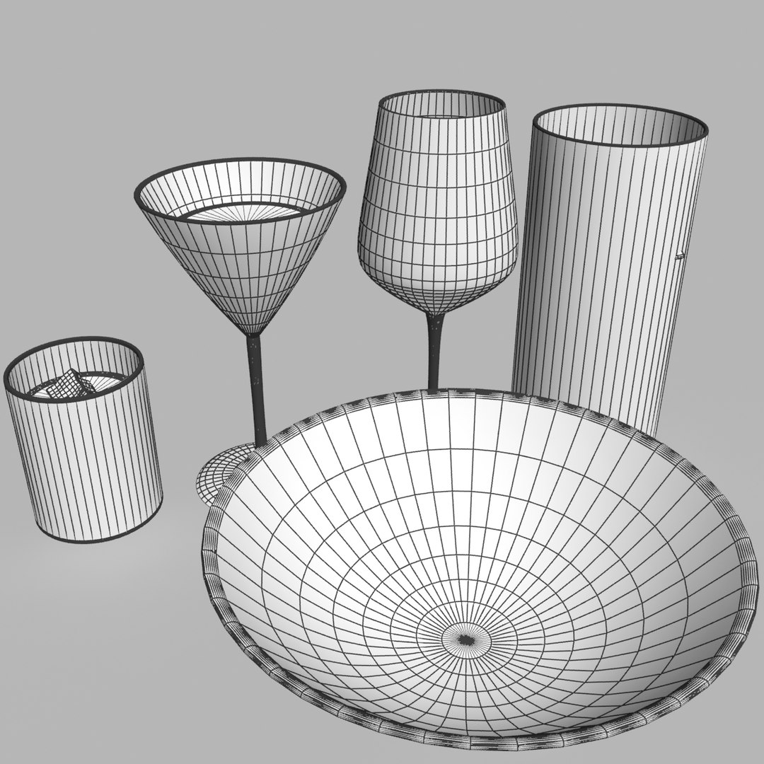 3d set glass model