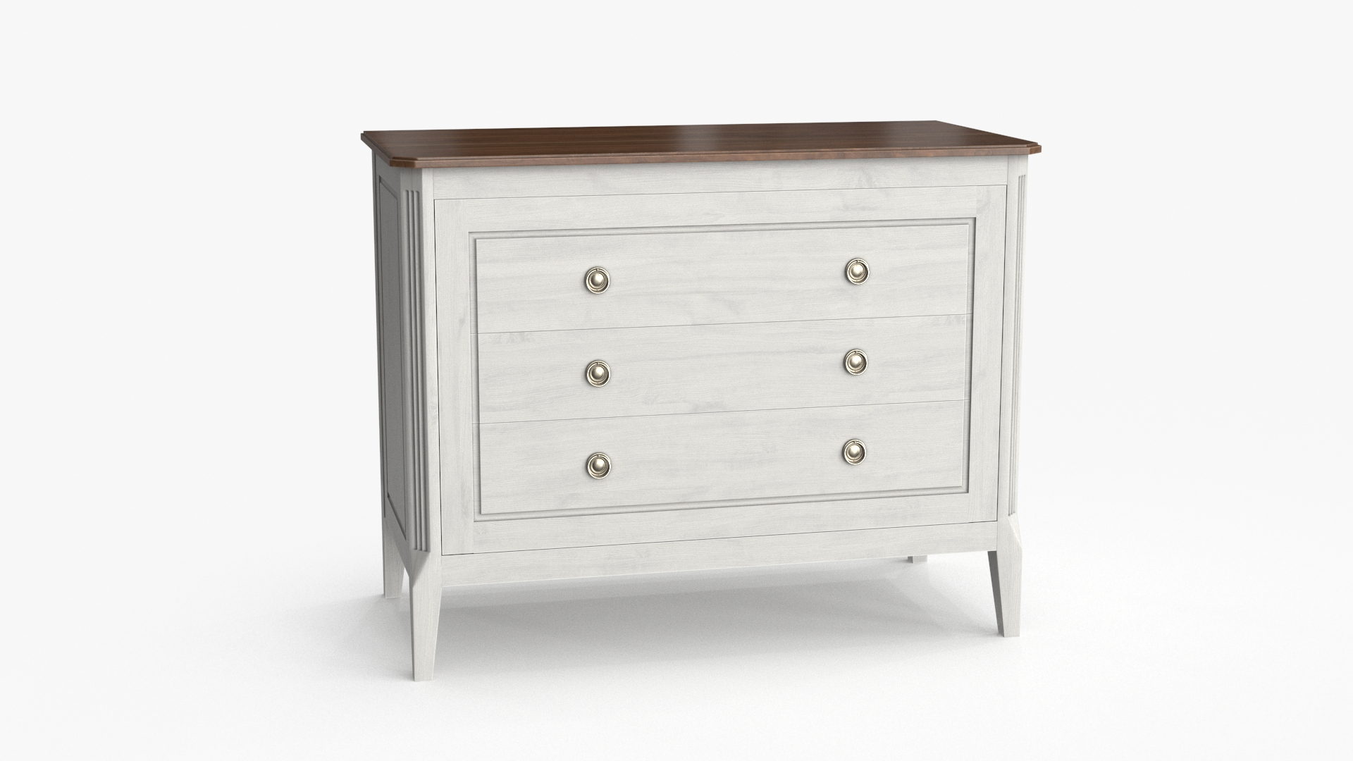 Dresser 3Drawers White - TurboSquid 2295040