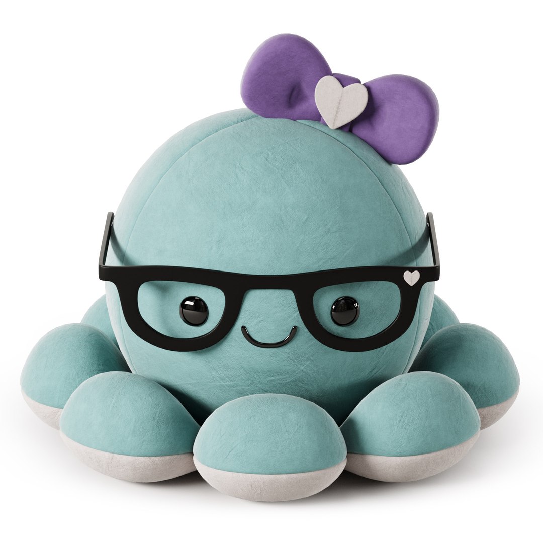 3D Model Moustache Octopus Plush - TurboSquid 2131050