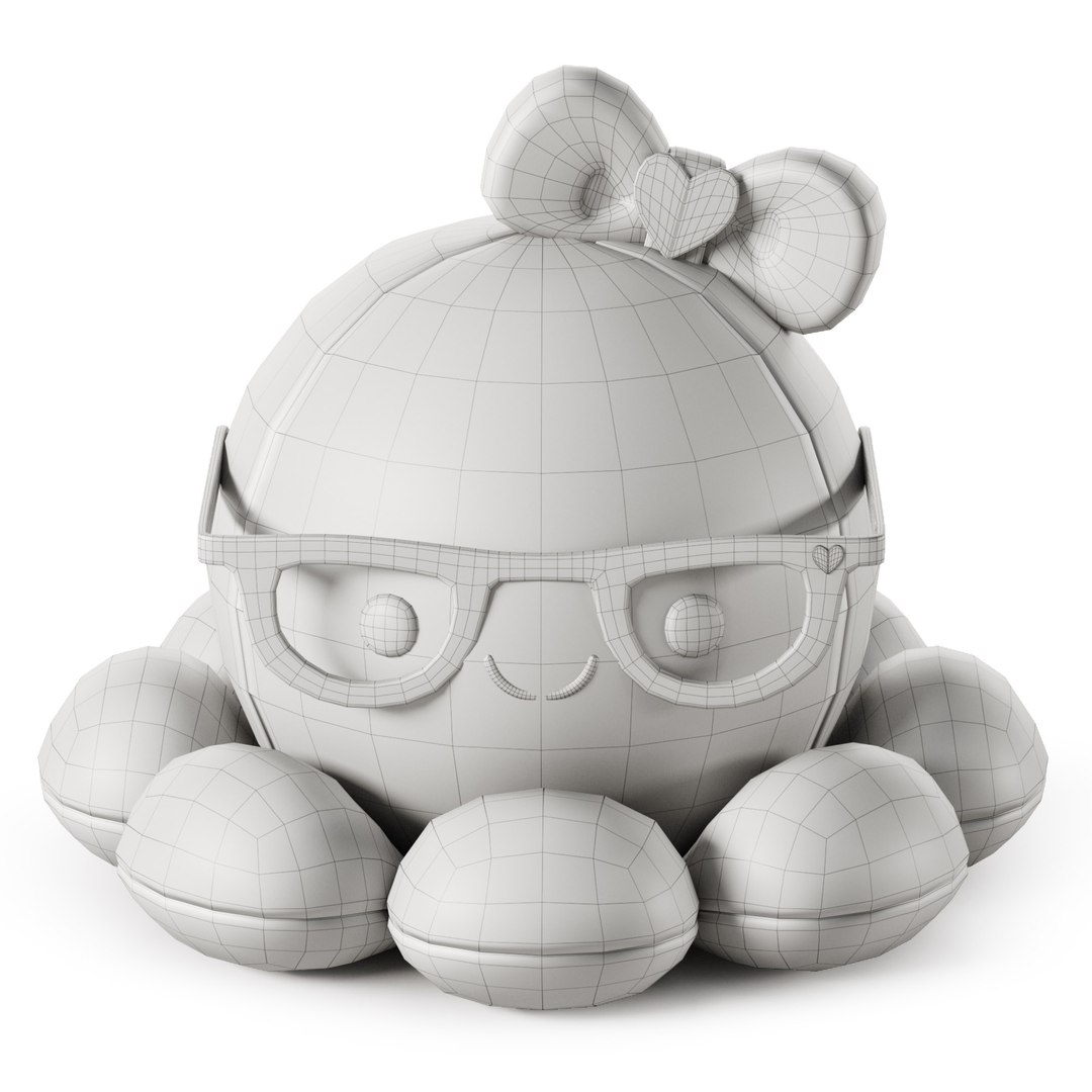 3D Model Moustache Octopus Plush - TurboSquid 2131050