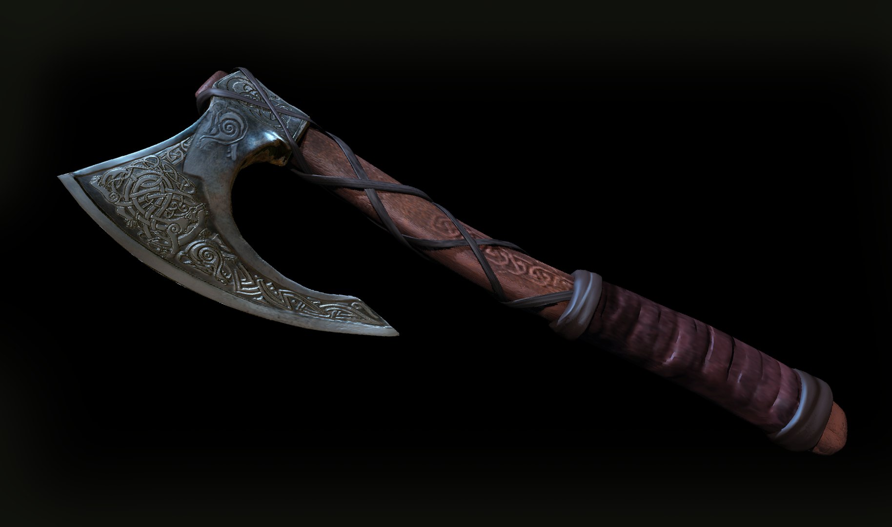 3d Skeggox Viking Bearded Battle Axe Model
