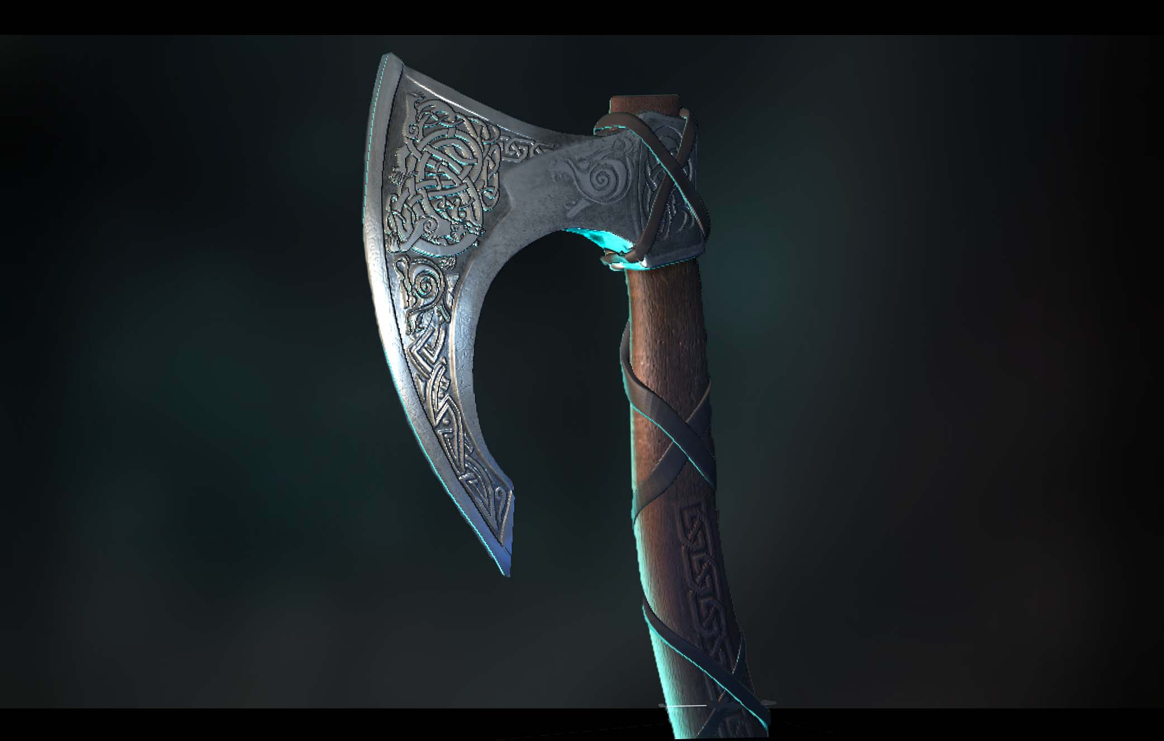 3d skeggox viking bearded battle axe model