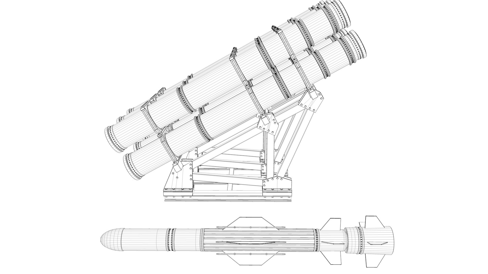3D Launch System And Missile - TurboSquid 1866807