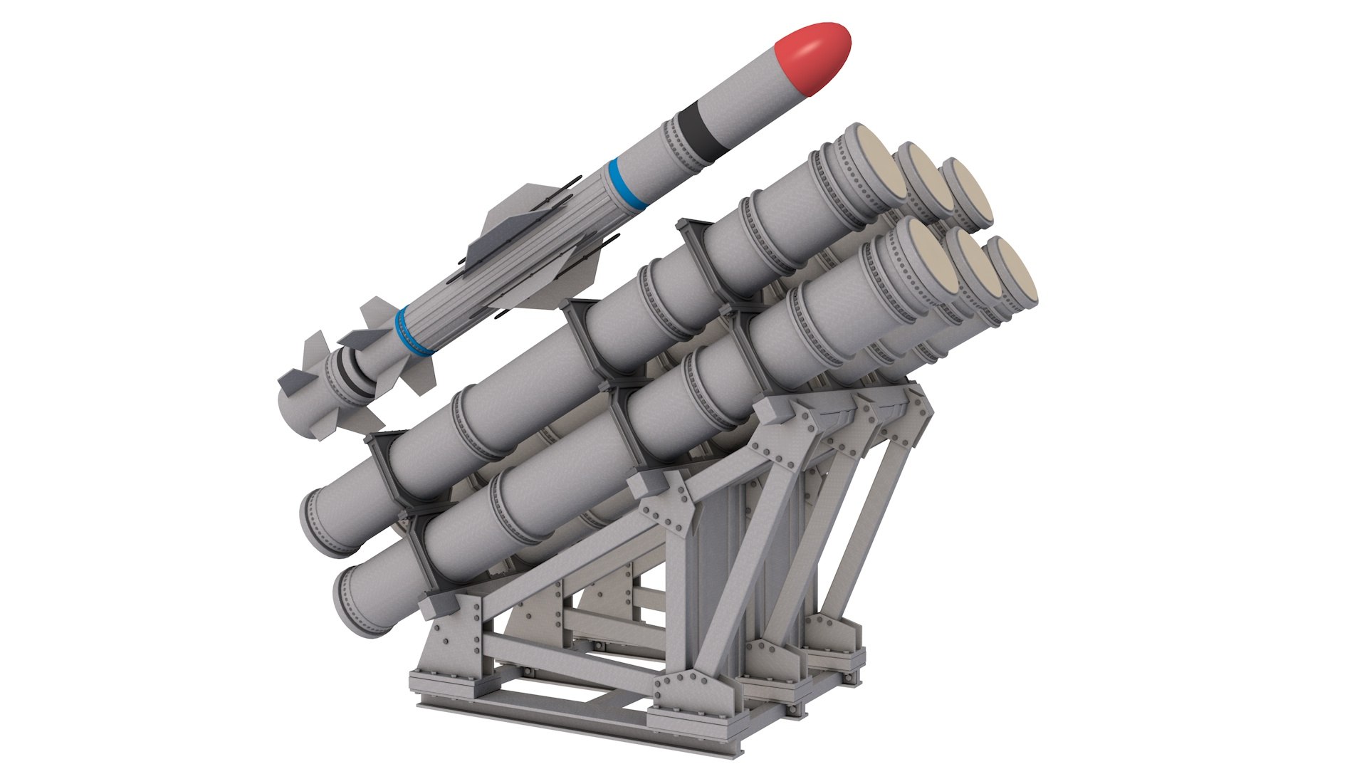 3D Launch System And Missile - TurboSquid 1866807