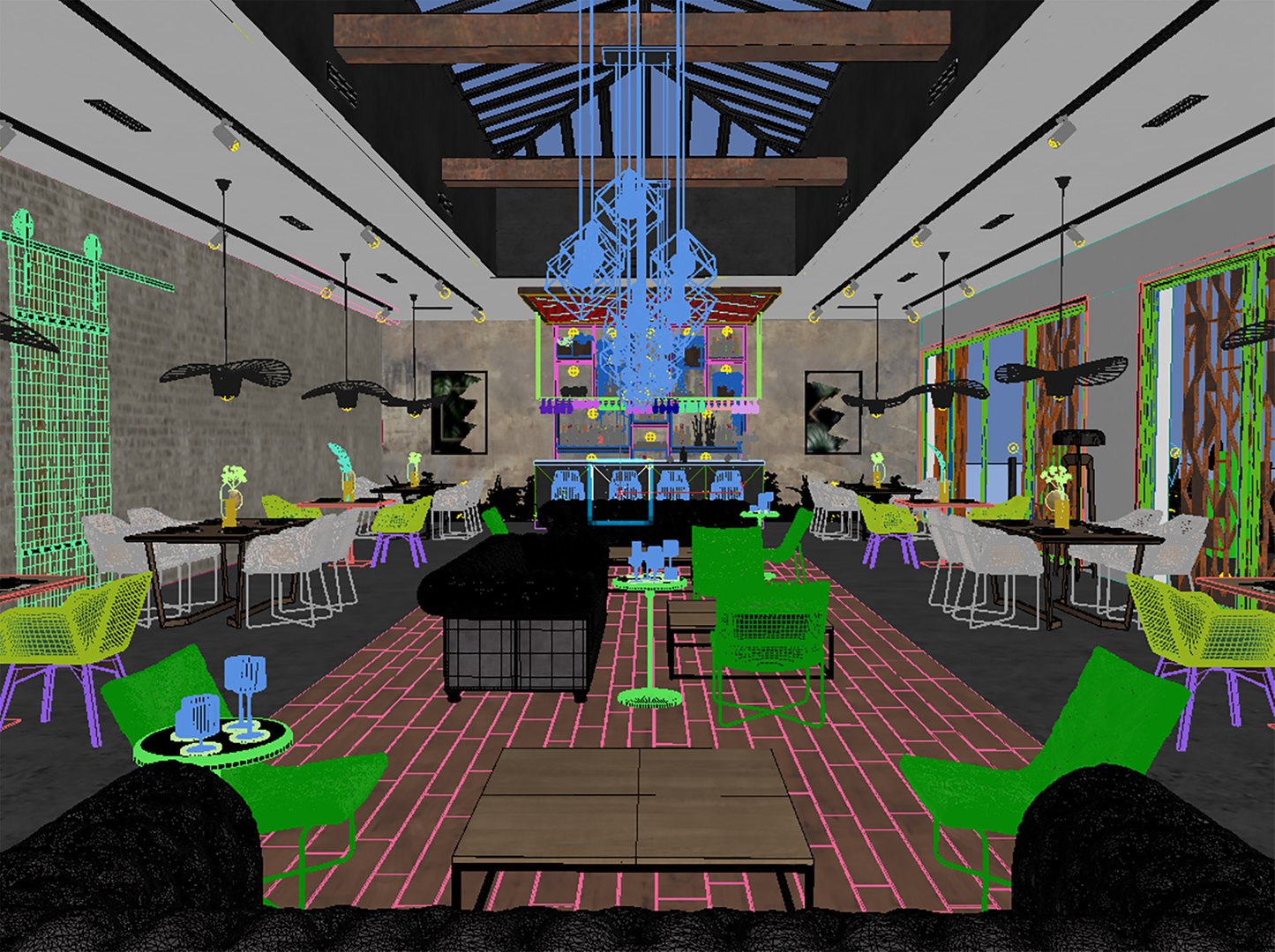 3D Cafe Restaurant Full Complete - TurboSquid 1741036