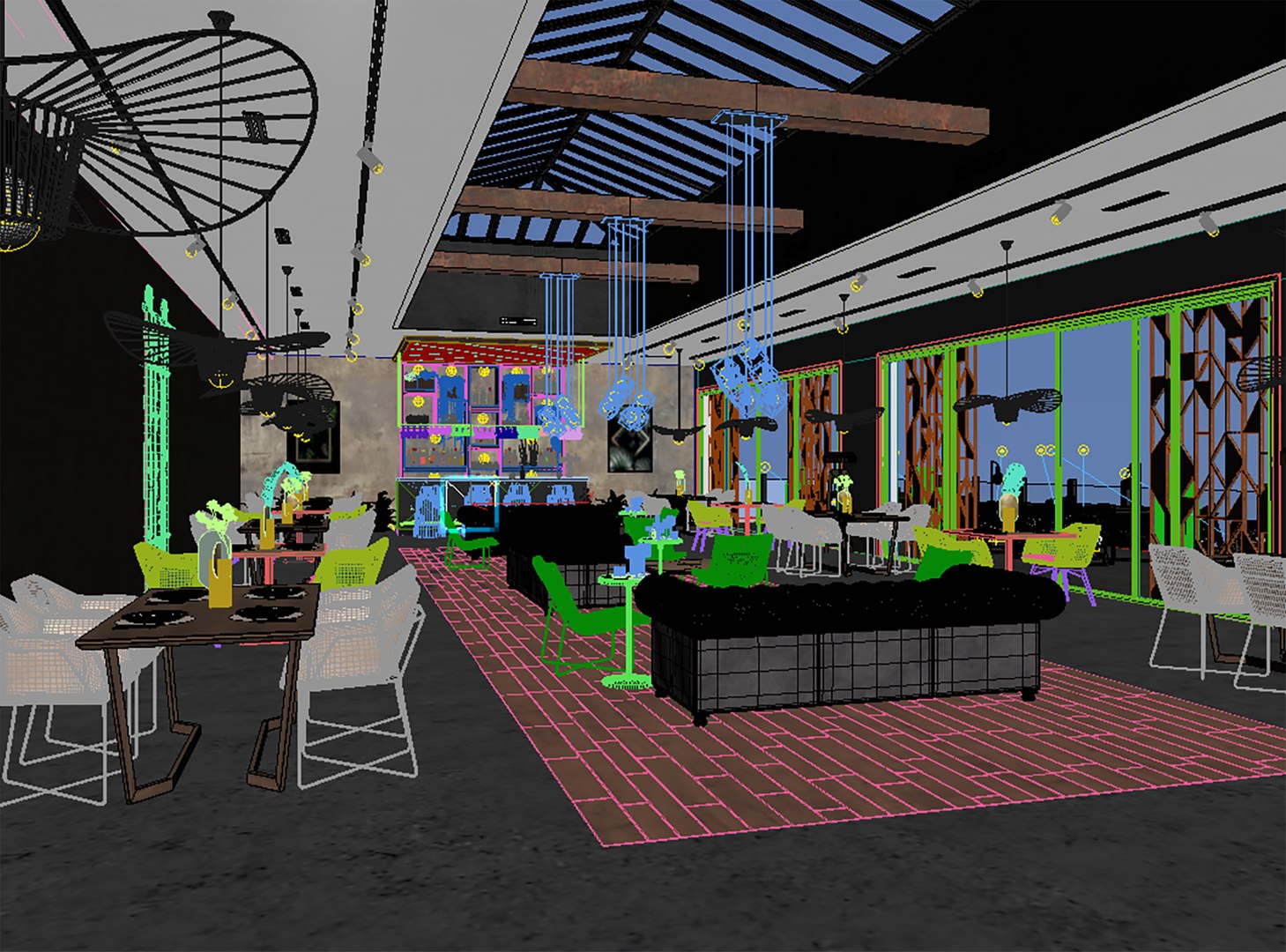 3D Cafe Restaurant Full Complete - TurboSquid 1741036