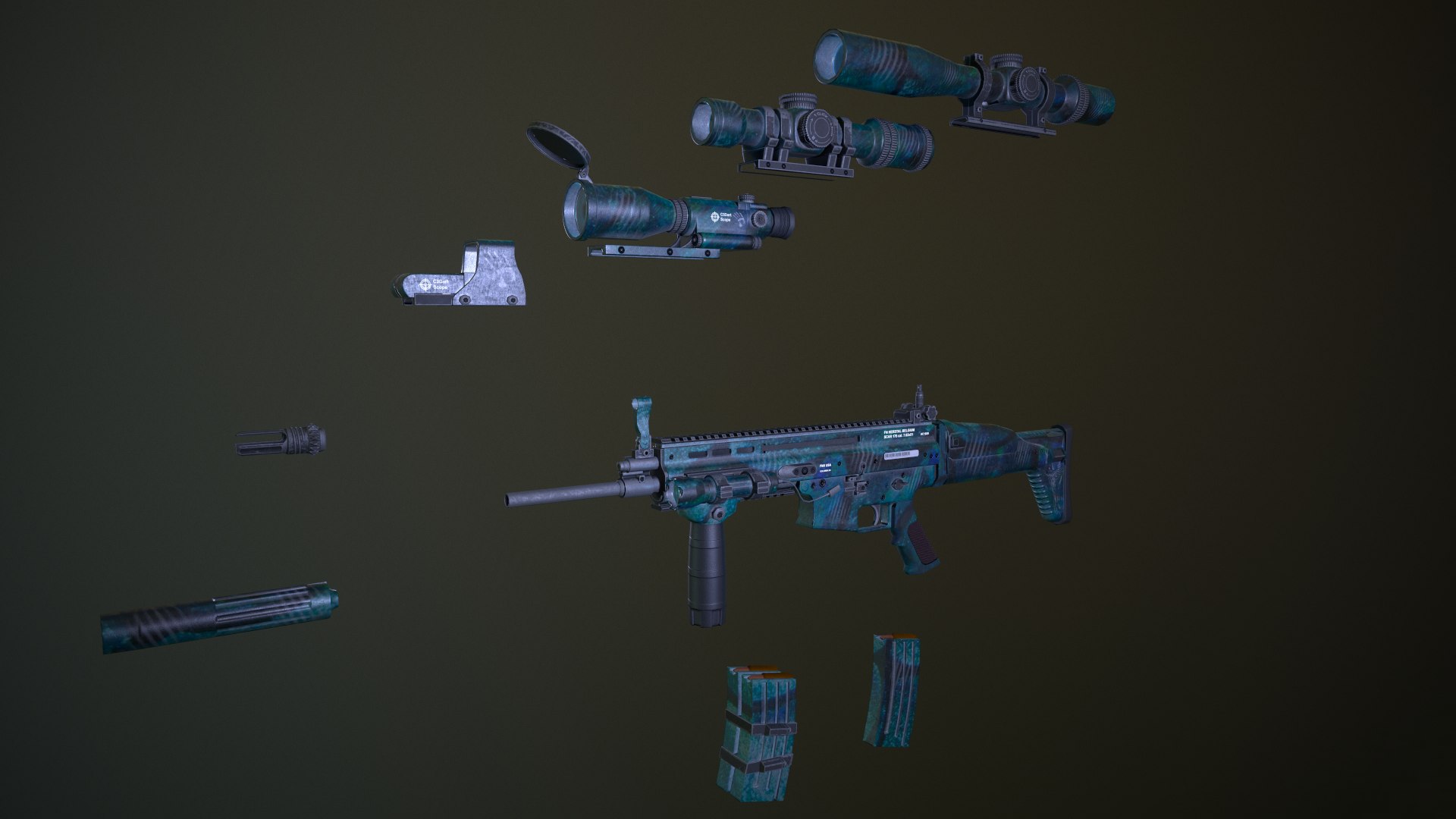 3D scar fn ready model - TurboSquid 1371722