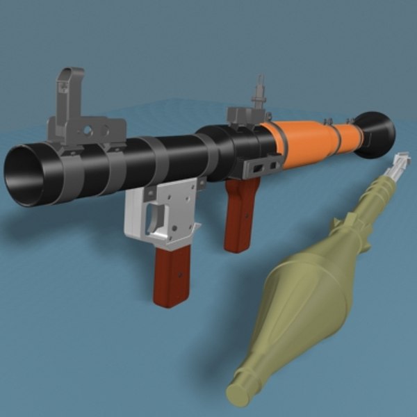 rpg-7 launcher rocket 3d model