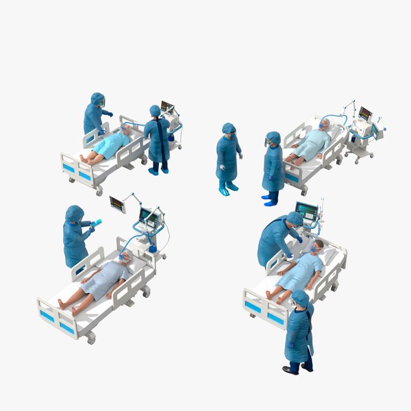 3d model rigged hospital patient