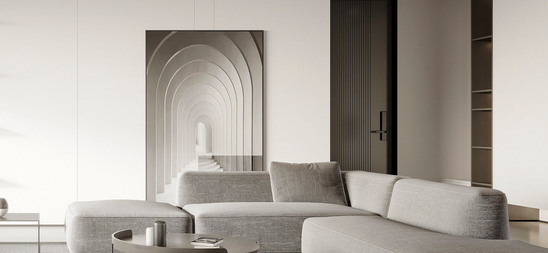 Modern high-end gray living room 3D model - TurboSquid 2062346