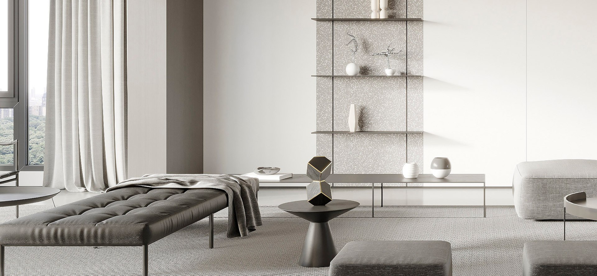Modern high-end gray living room 3D model - TurboSquid 2062346