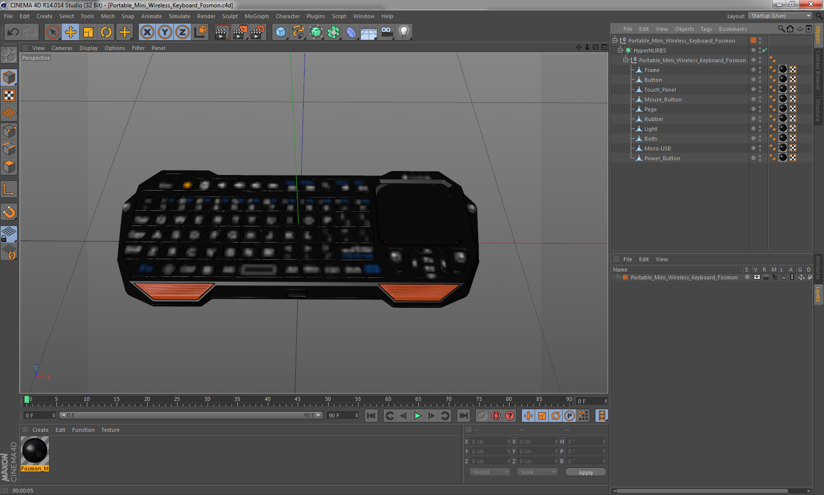 3D portable mini wireless keyboard - TurboSquid 1167991