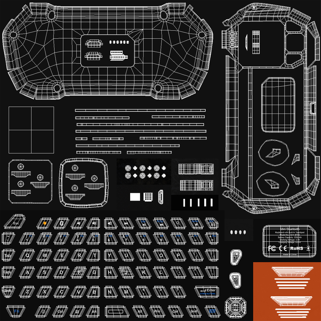 3D portable mini wireless keyboard - TurboSquid 1167991