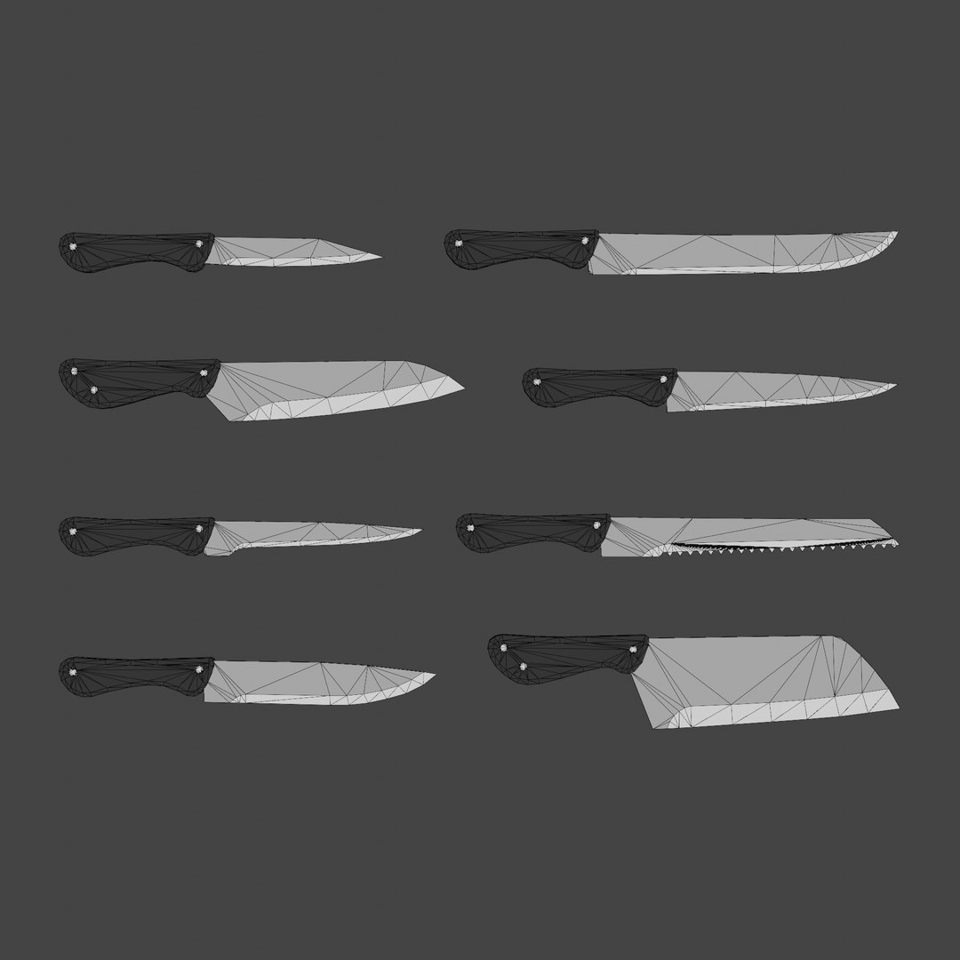 3D Low Poly Stylized Knife Pack Low-poly 3D Model - TurboSquid 2292097