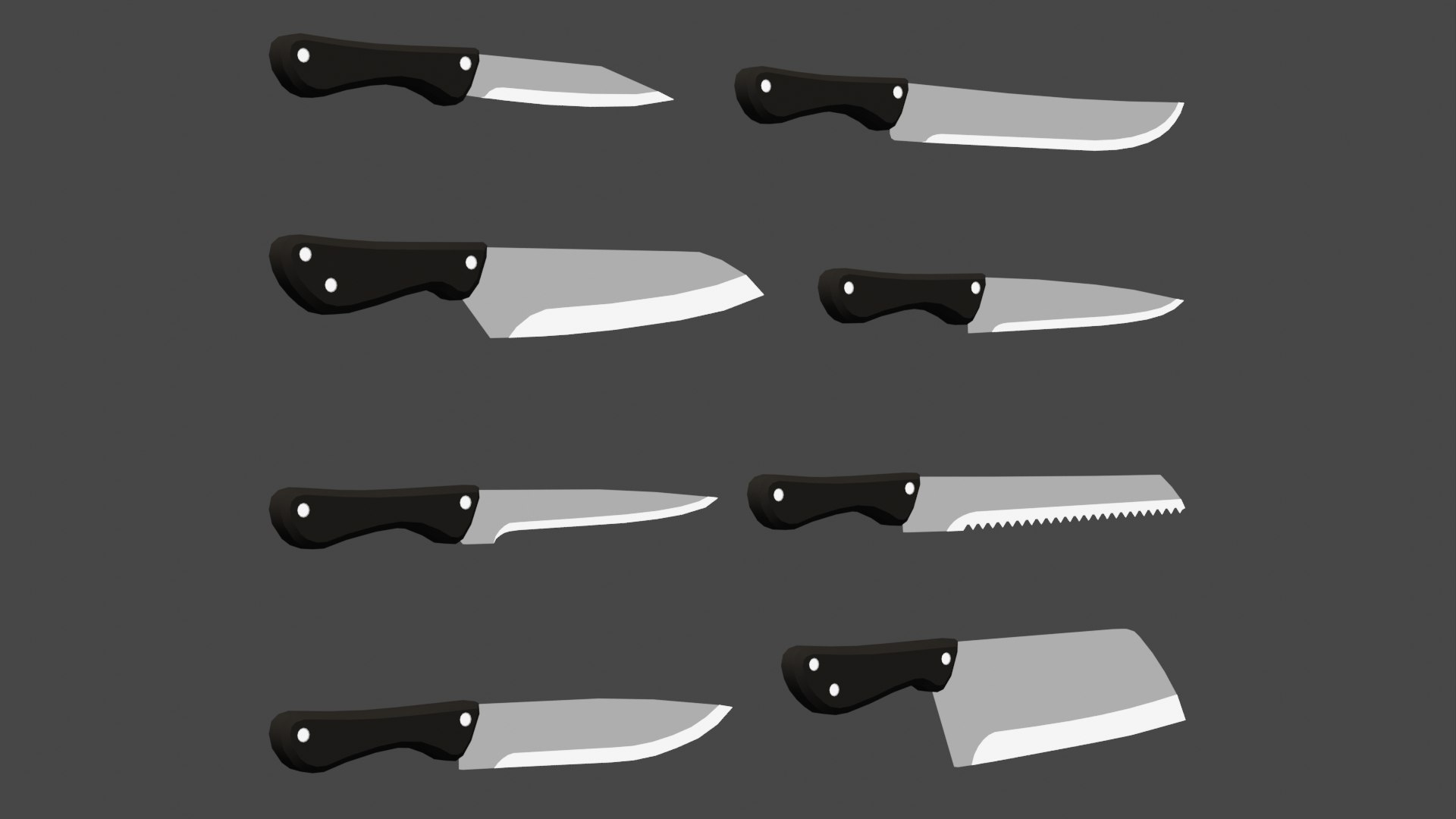 3D Low Poly Stylized Knife Pack Low-poly 3D Model - TurboSquid 2292097