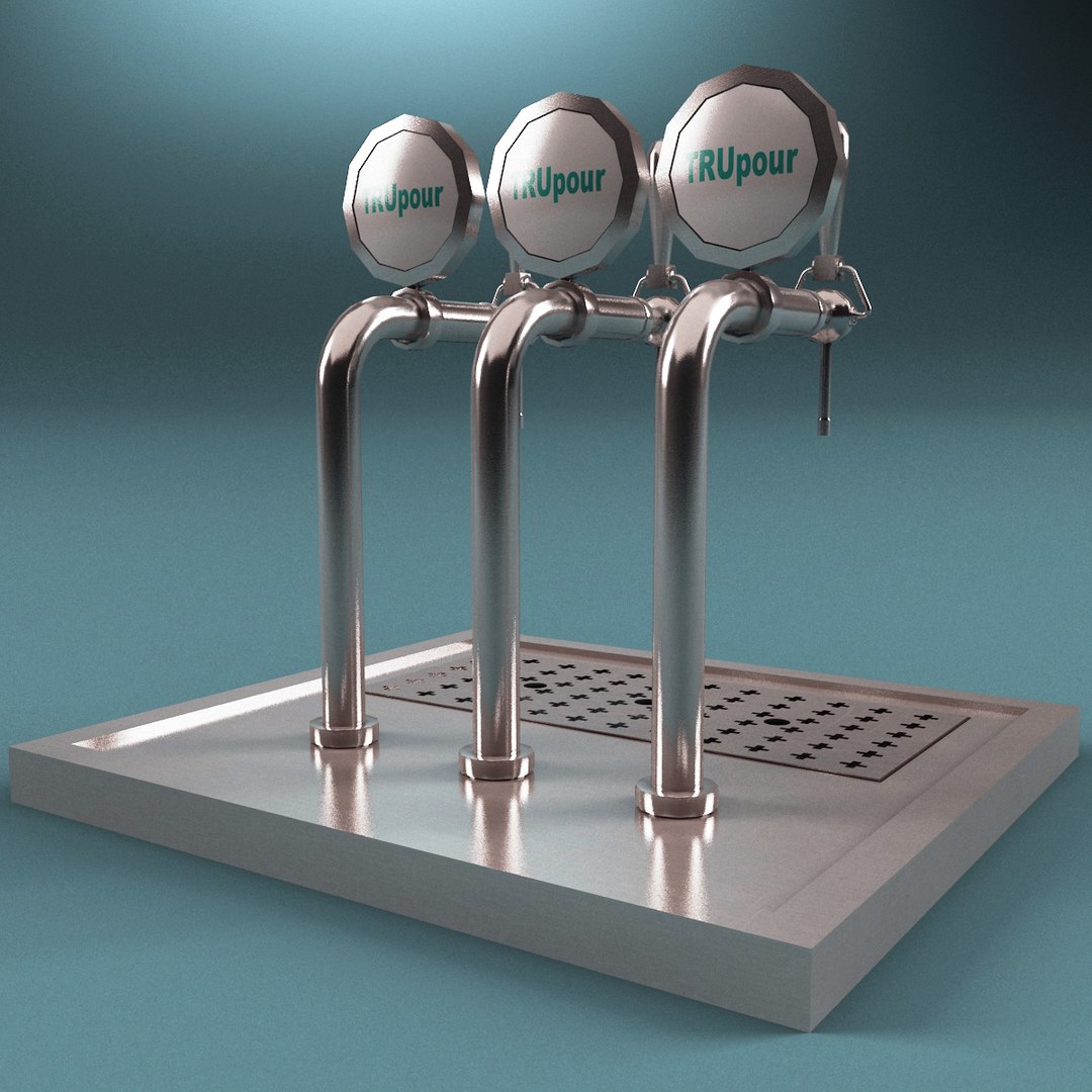 keg beer tap c4d