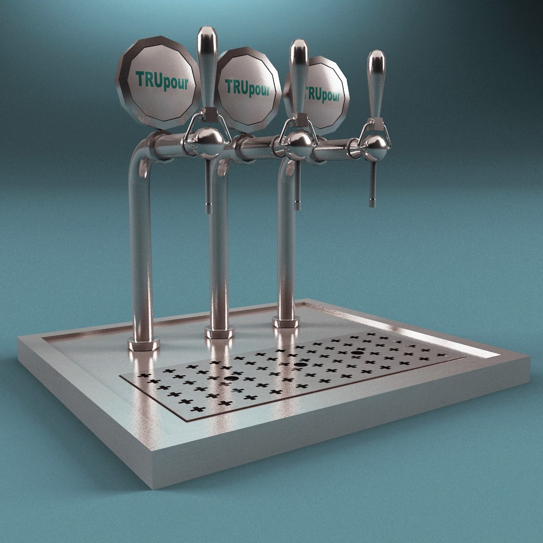 keg beer tap c4d