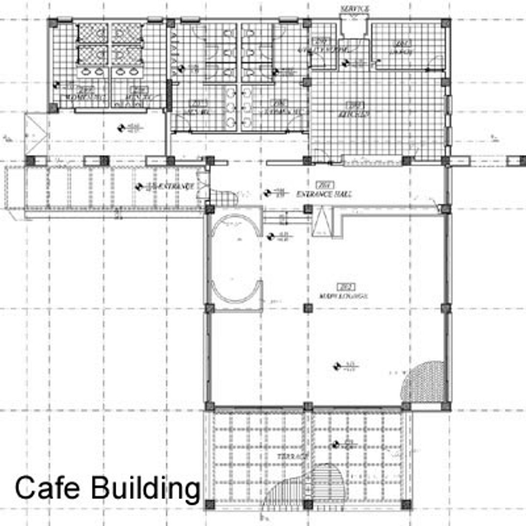 Cafe Building 3d Model