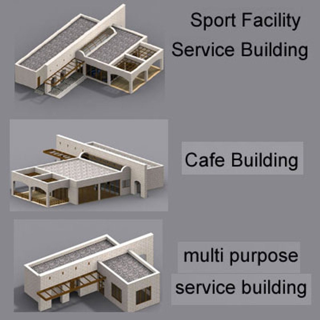 Cafe Building 3d Model