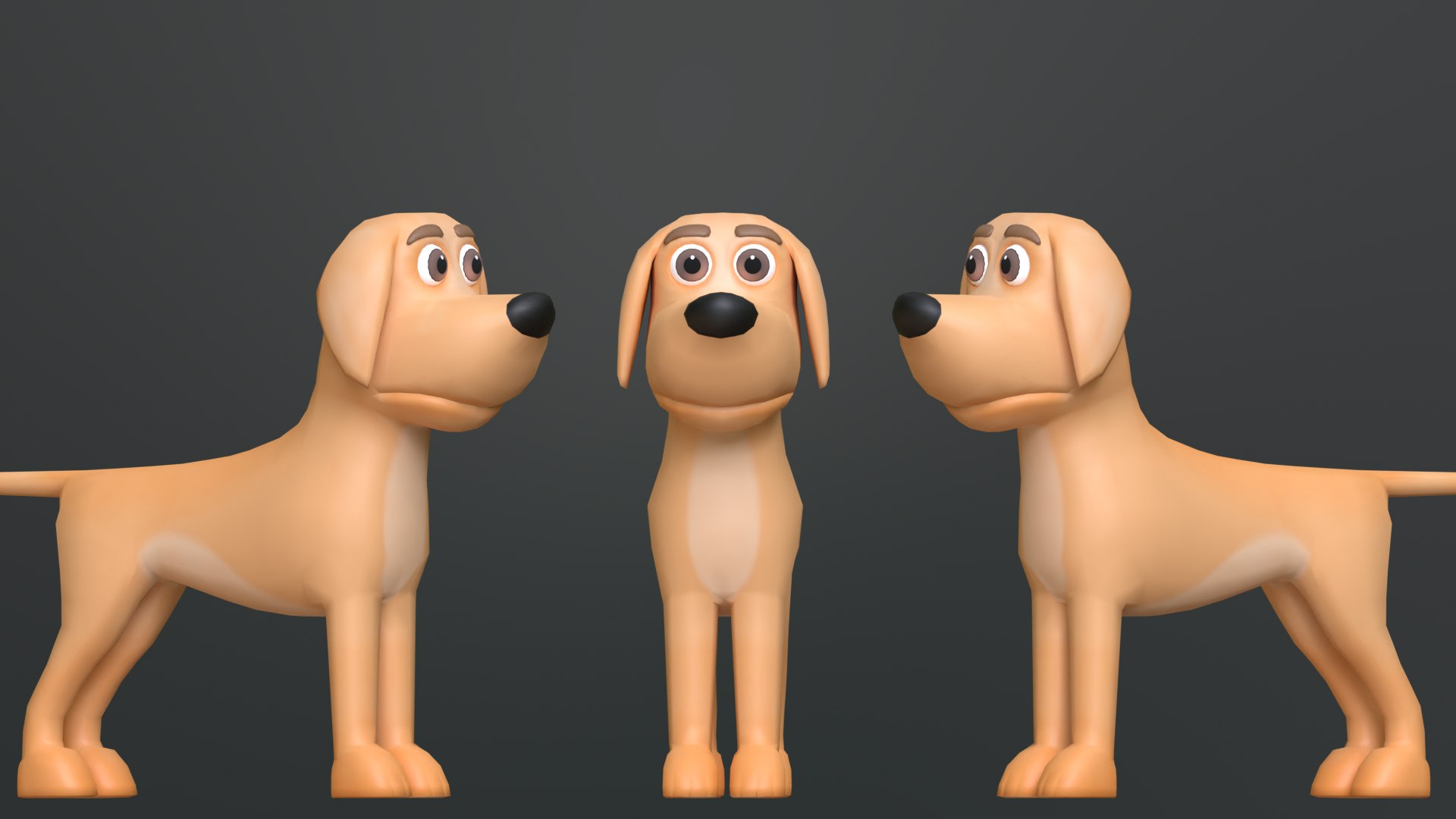 Cartoon Dog Character 3D Model - TurboSquid 2221110