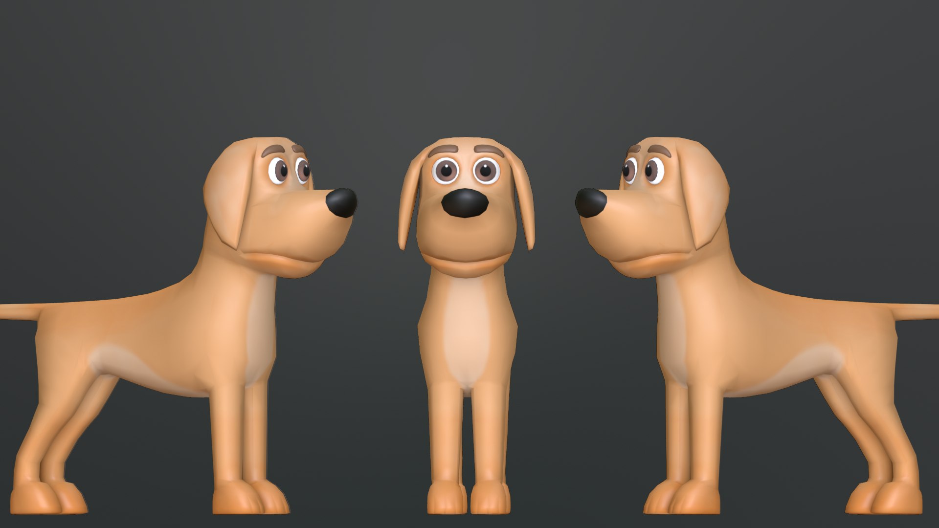 Cartoon Dog Character 3D Model - TurboSquid 2221110