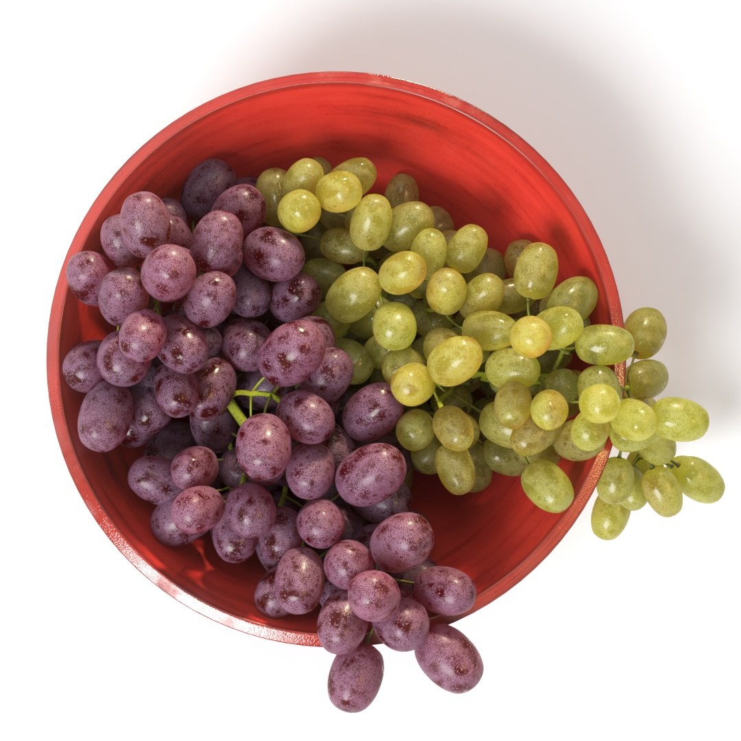 Red Grapes Bowl 3D Model - TurboSquid 1547377