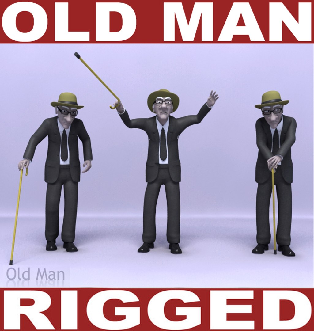 3d old man rigging model