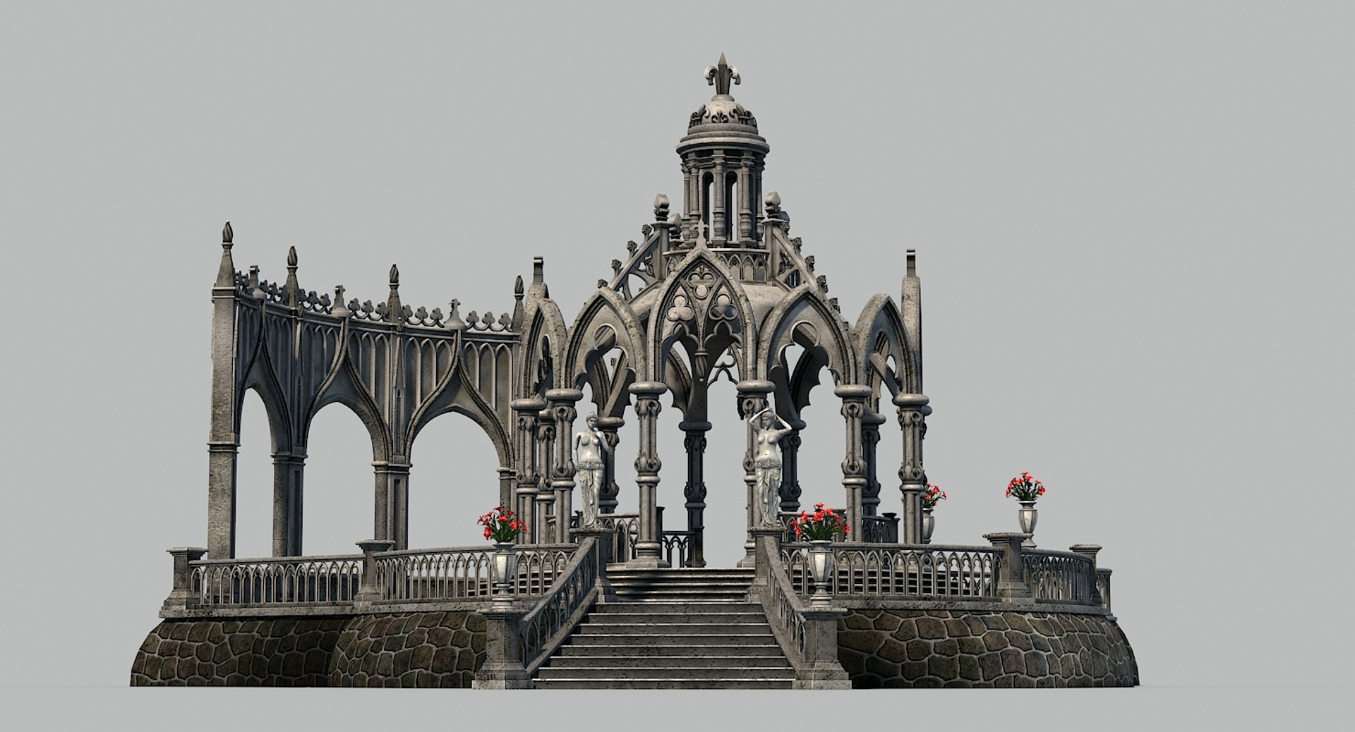 3D gothic pavilion 02 build model - TurboSquid 1248977