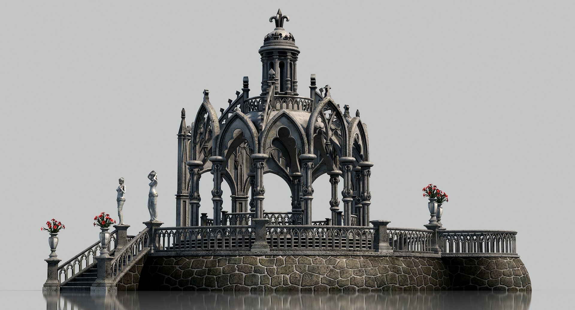3D Gothic Pavilion 02 Build Model - TurboSquid 1248977