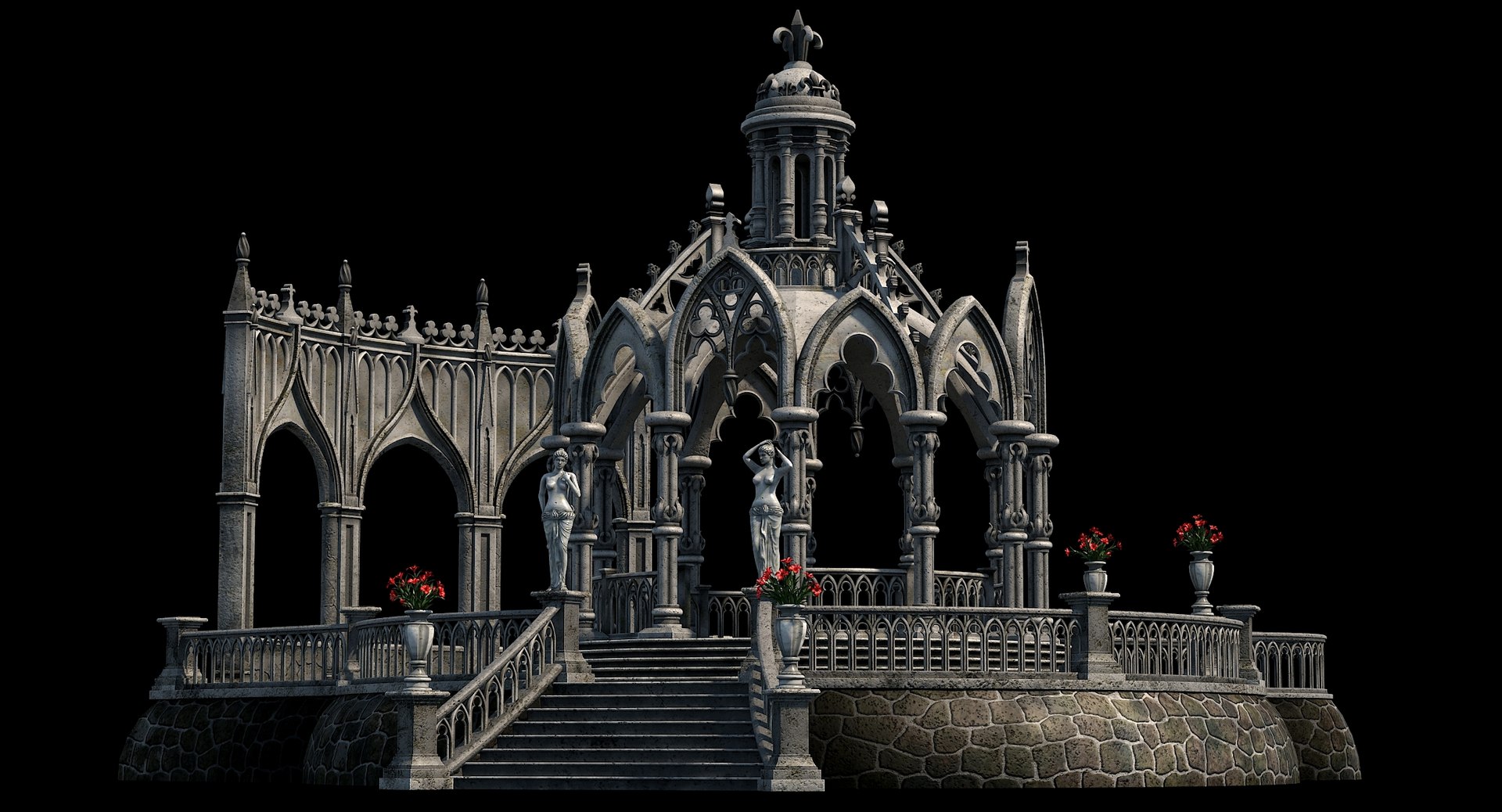 3D gothic pavilion 02 build model - TurboSquid 1248977
