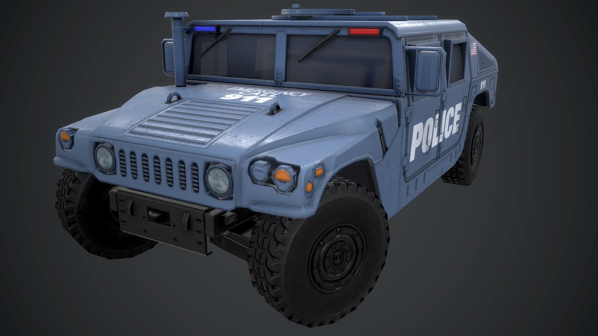 Car Military Blue Police 3D Model - TurboSquid 1421483