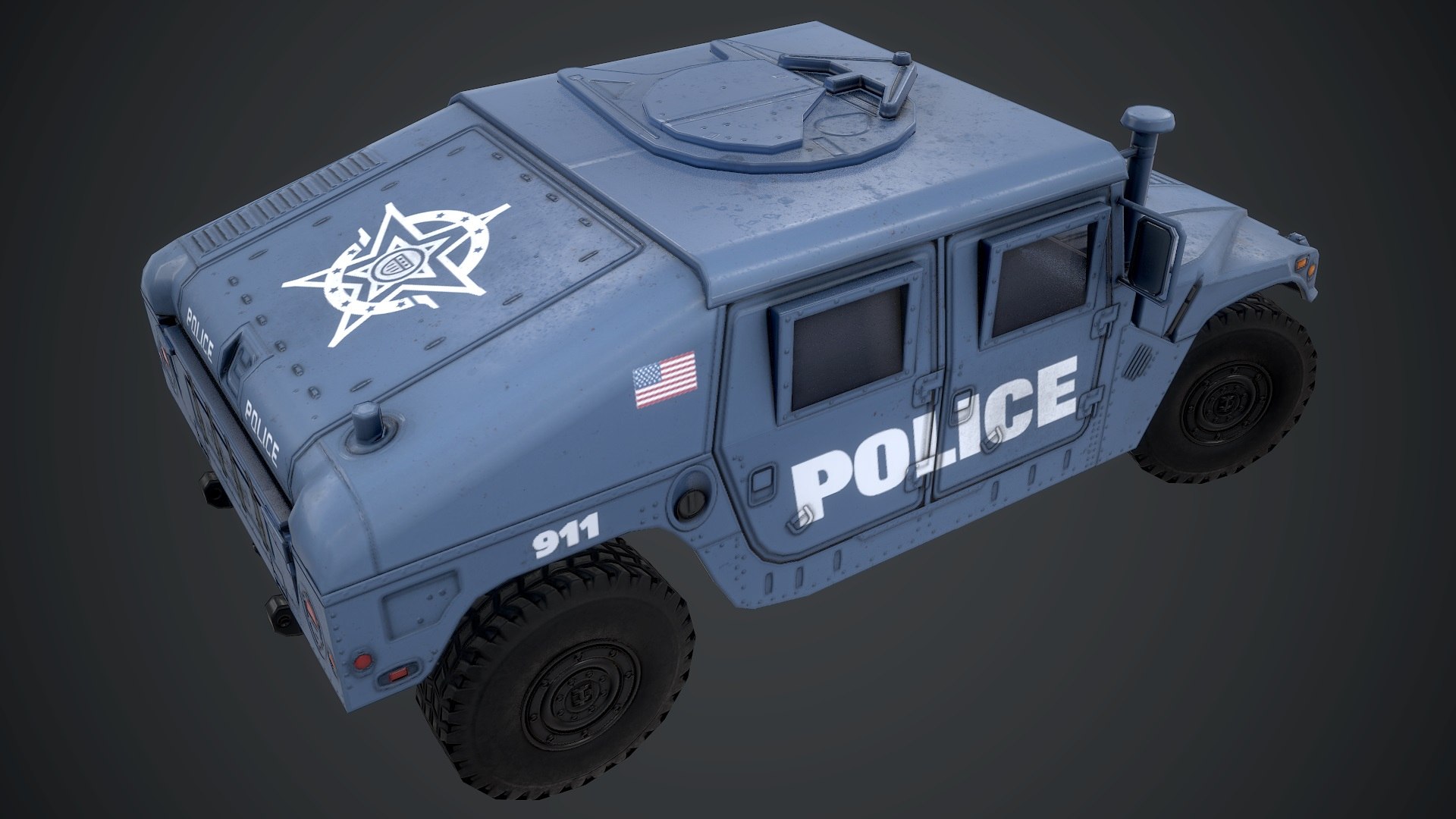 Car Military Blue Police 3D Model - TurboSquid 1421483