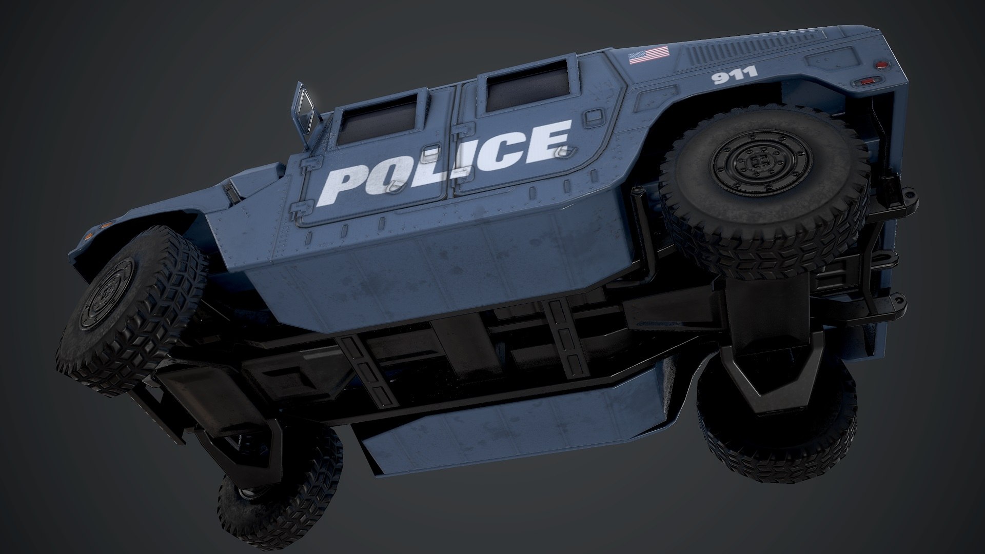Car Military Blue Police 3D Model - TurboSquid 1421483
